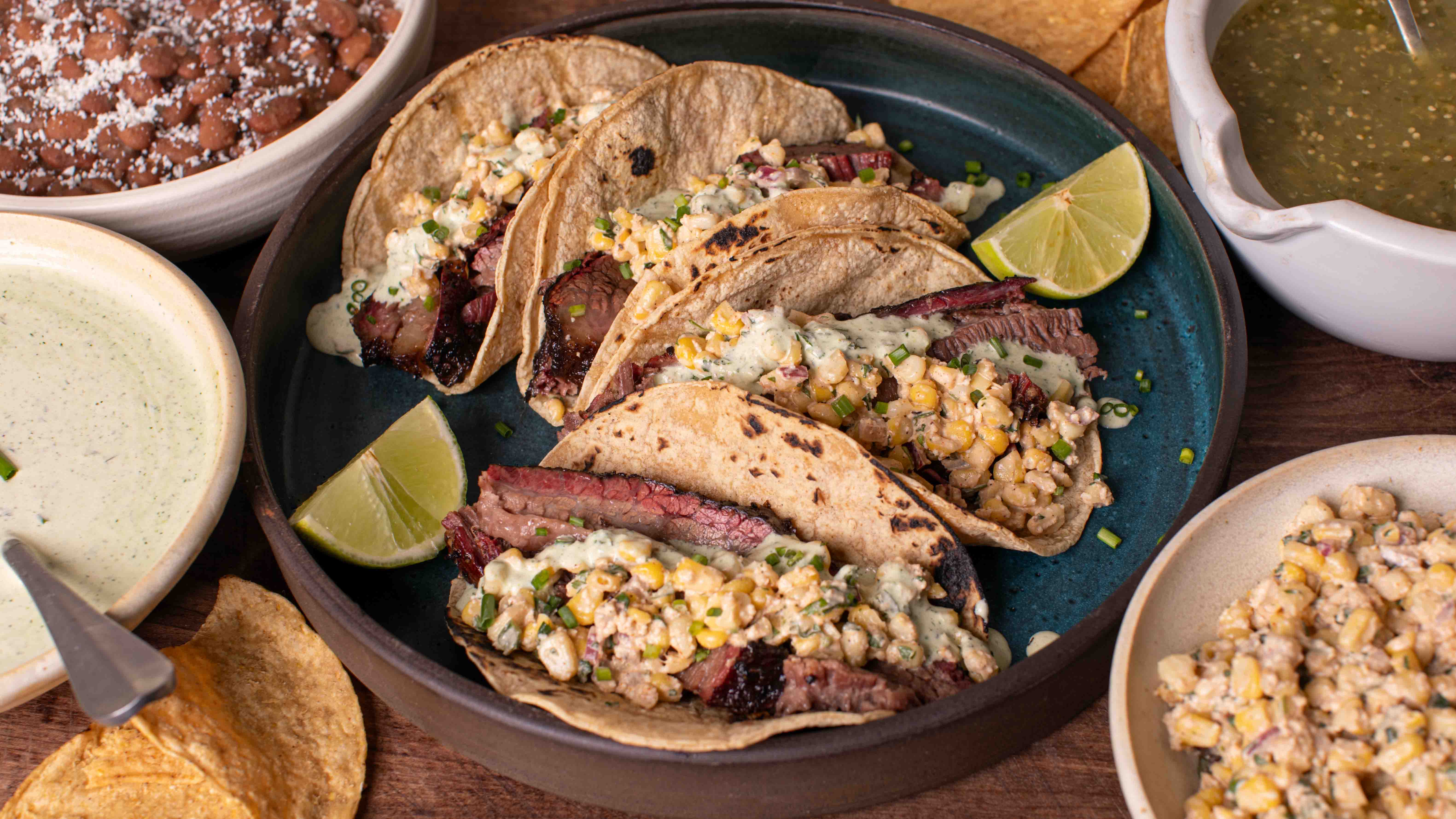 Wagyu Brisket Tacos with Elotes & Jalapeno Ranch – Snake River Farms