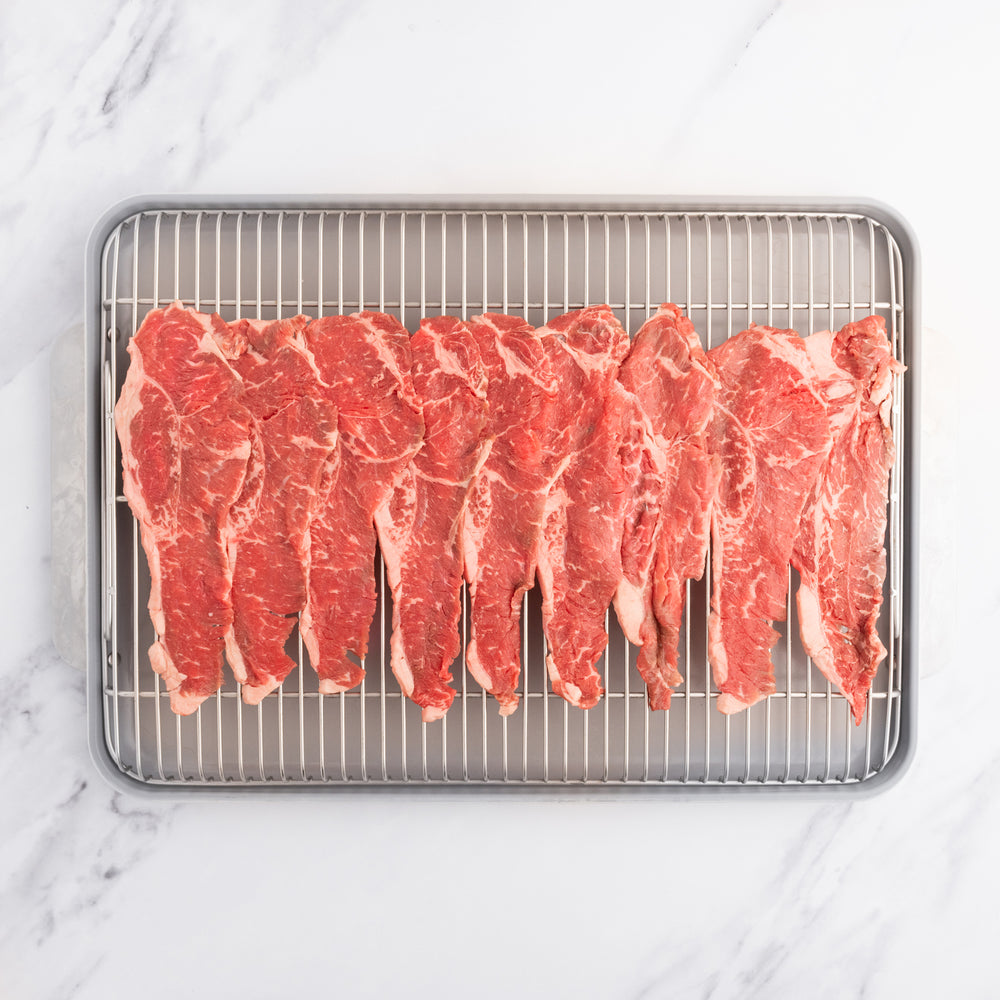 Buy New York Strip Slices Online | Snake River Farms