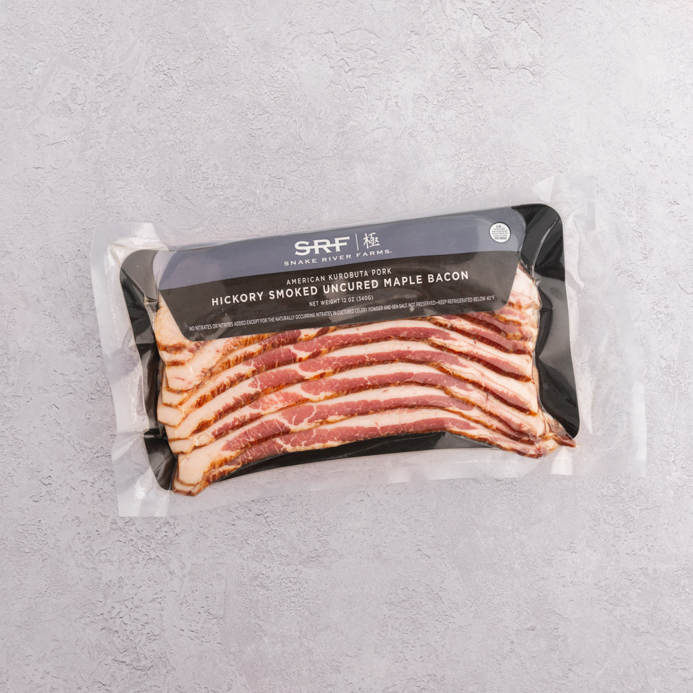Hickory Smoked Uncured Maple Bacon (Kurobuta) - Snake River Farms
