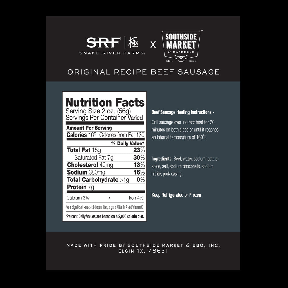 Buy Smoked Wagyu Beef Sausage - Snake River Farms